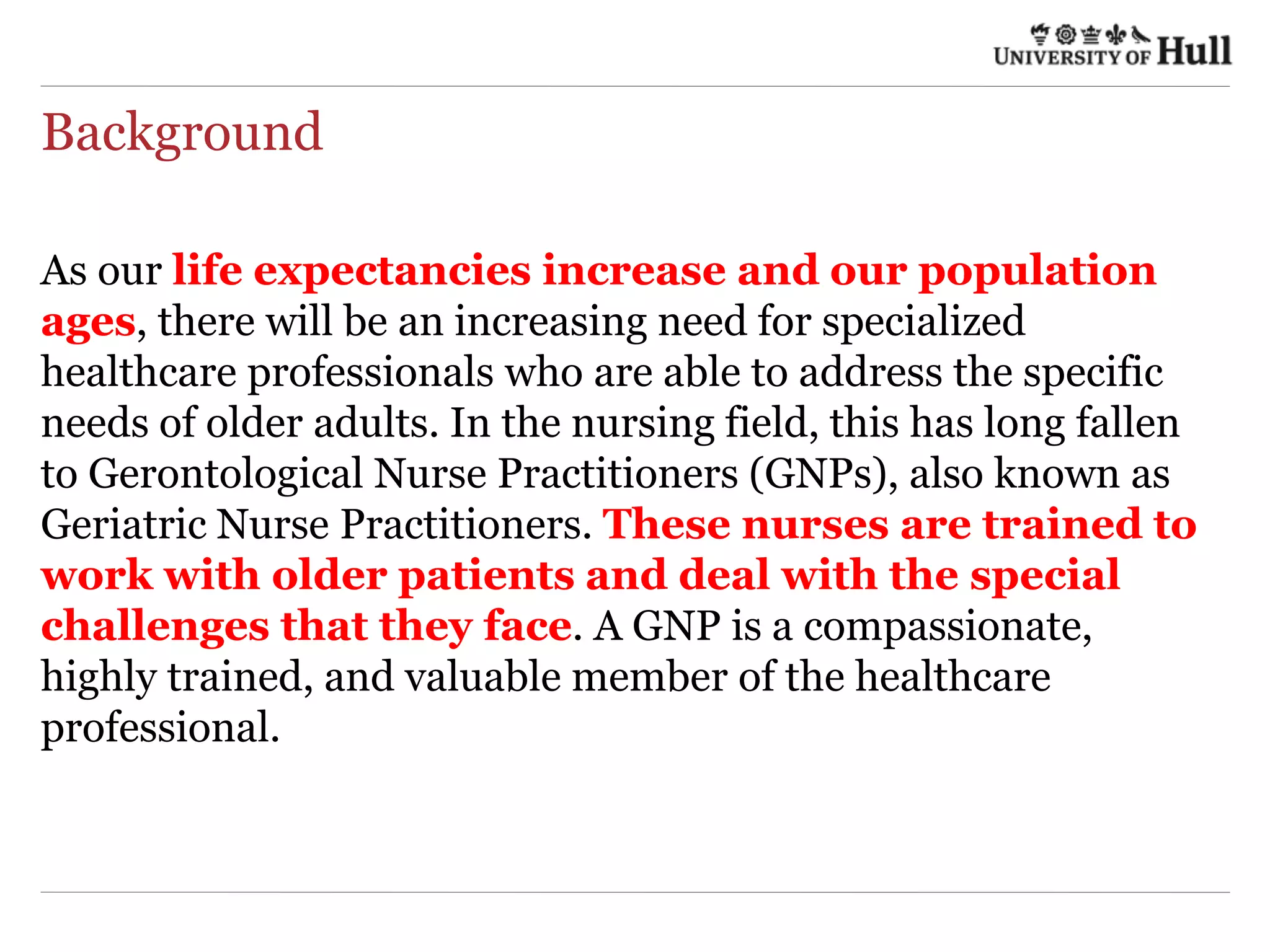 Gerontological Nurse Practitioners | PPTX