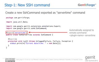 Gerrit: how to cook a plugin in only 10 mins | PPT