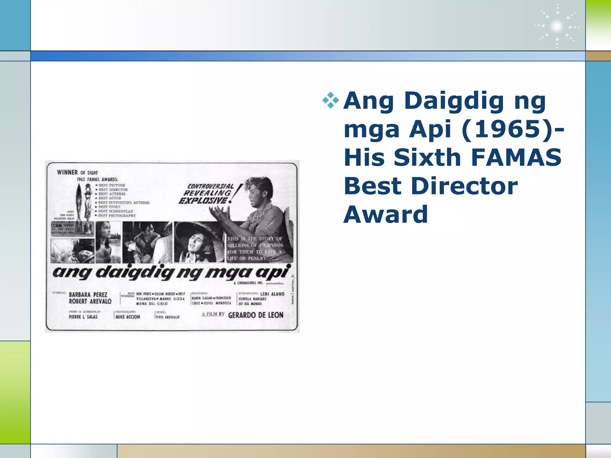 Gerry de leon, National Artist for Cinema | PPTX
