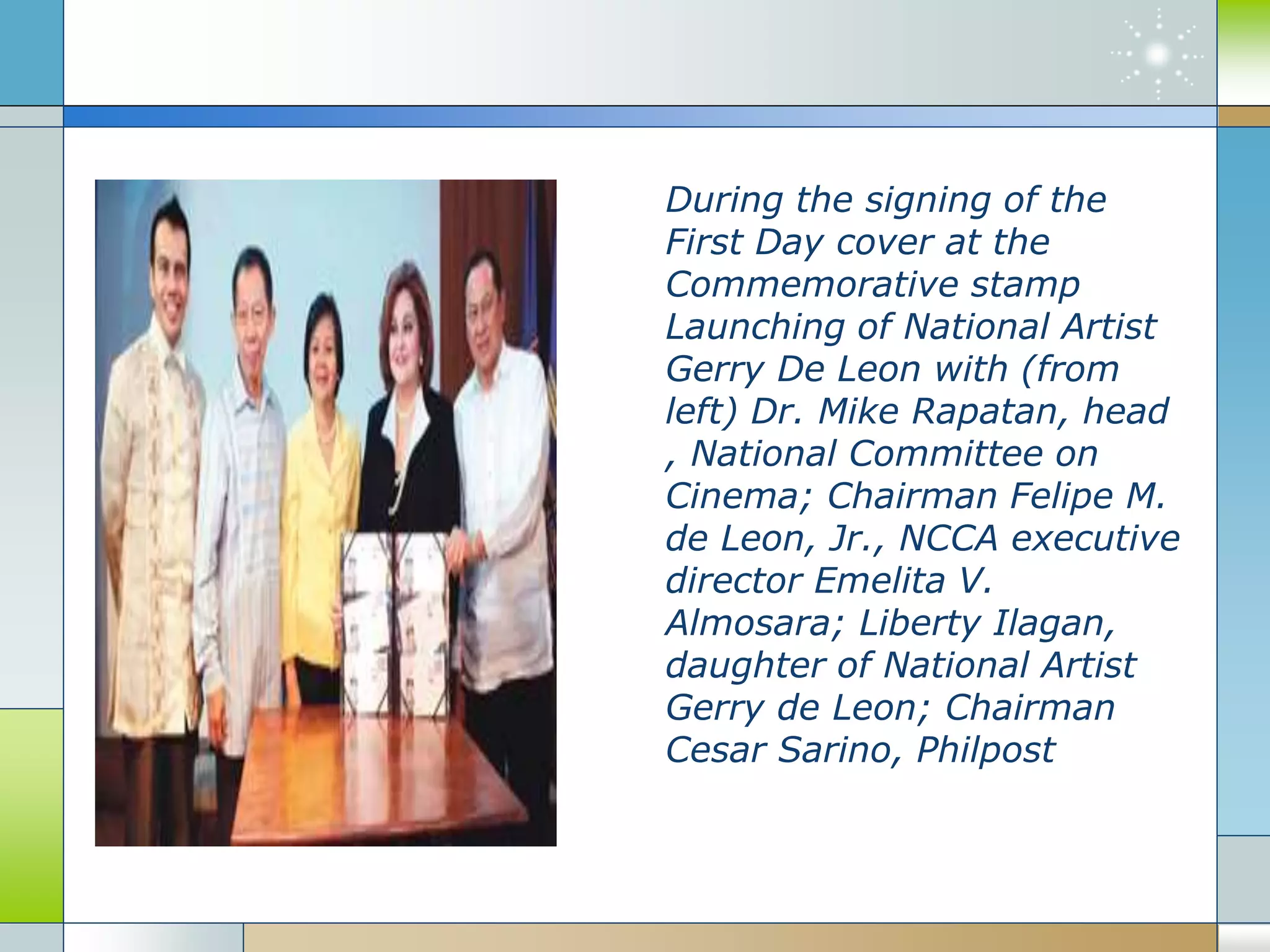 Gerry de leon, National Artist for Cinema | PPTX