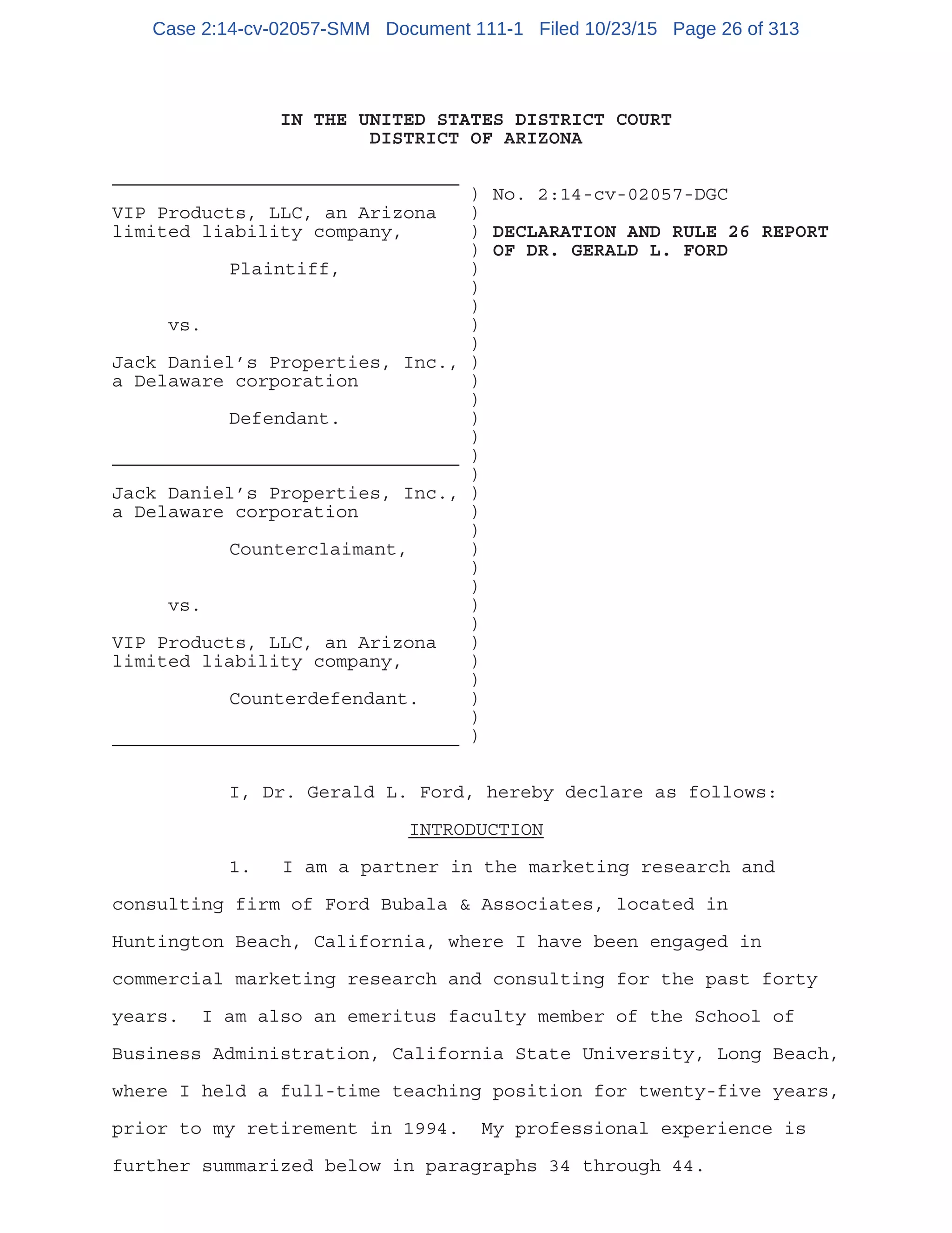 Dr. Gerry Ford Rule 26 Report in Jack Daniels.pdf