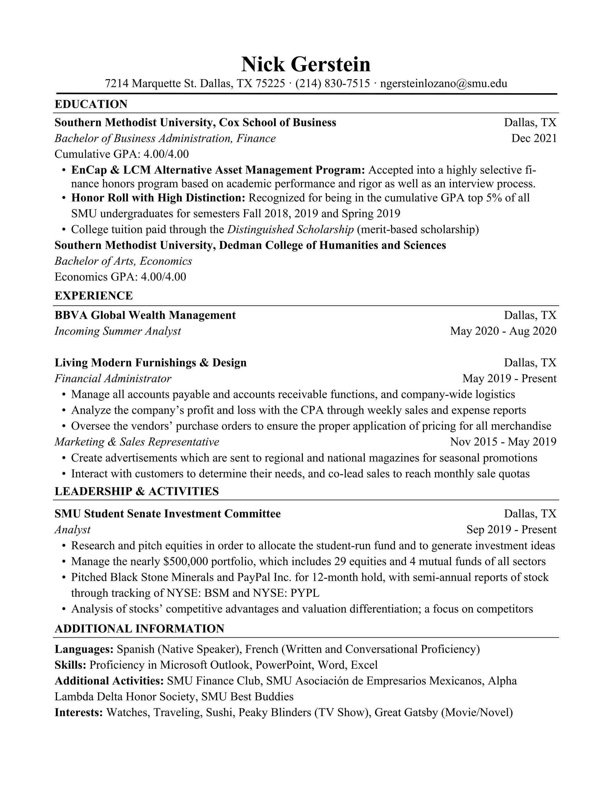Resume - Nick Gerstein | PDF