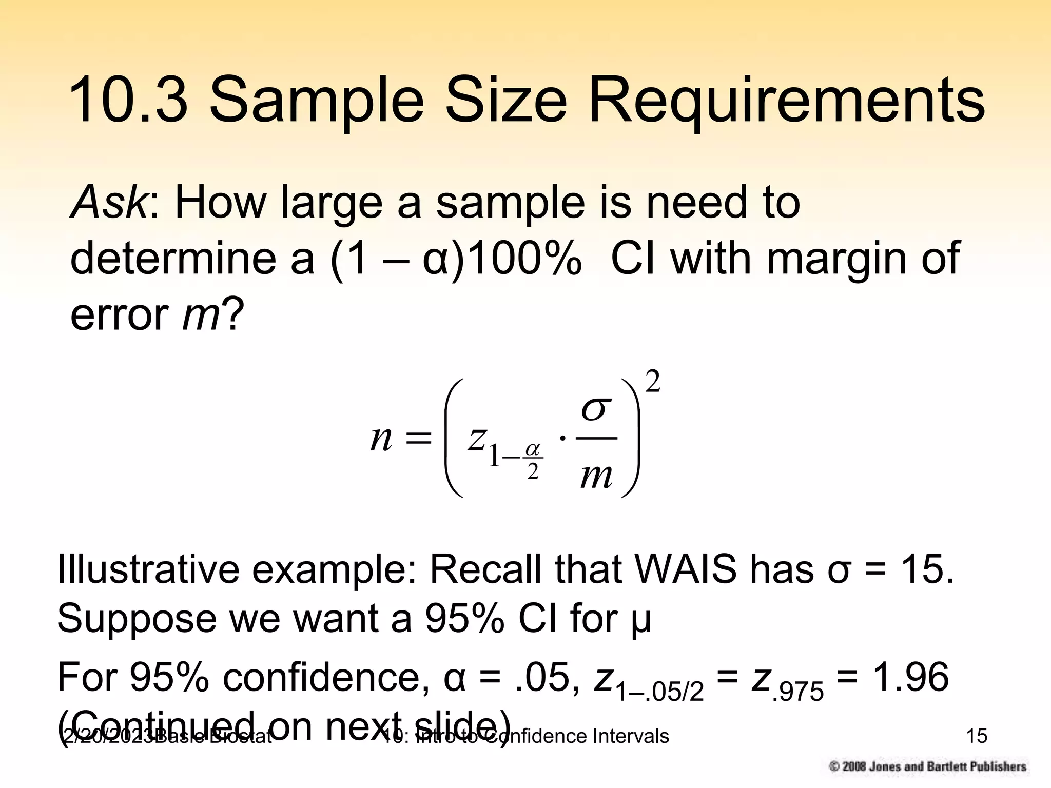 Basics of Confidence Intervals | PPT