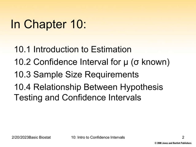 Basics of Confidence Intervals | PPT