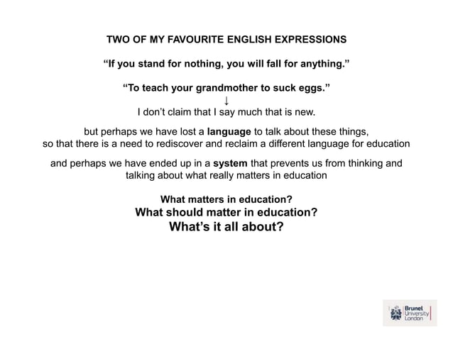 Gert Biesta: What really matters in education | PPTX | Education