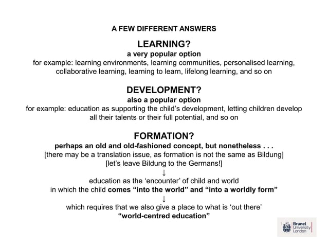 Gert Biesta: What really matters in education | PPTX | Education