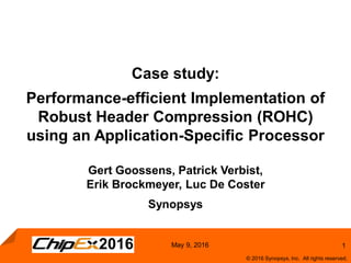Gert Goossens,Sen. Director, ASIP Tools, Synopsys | PDF | Computer Software and Applications ...