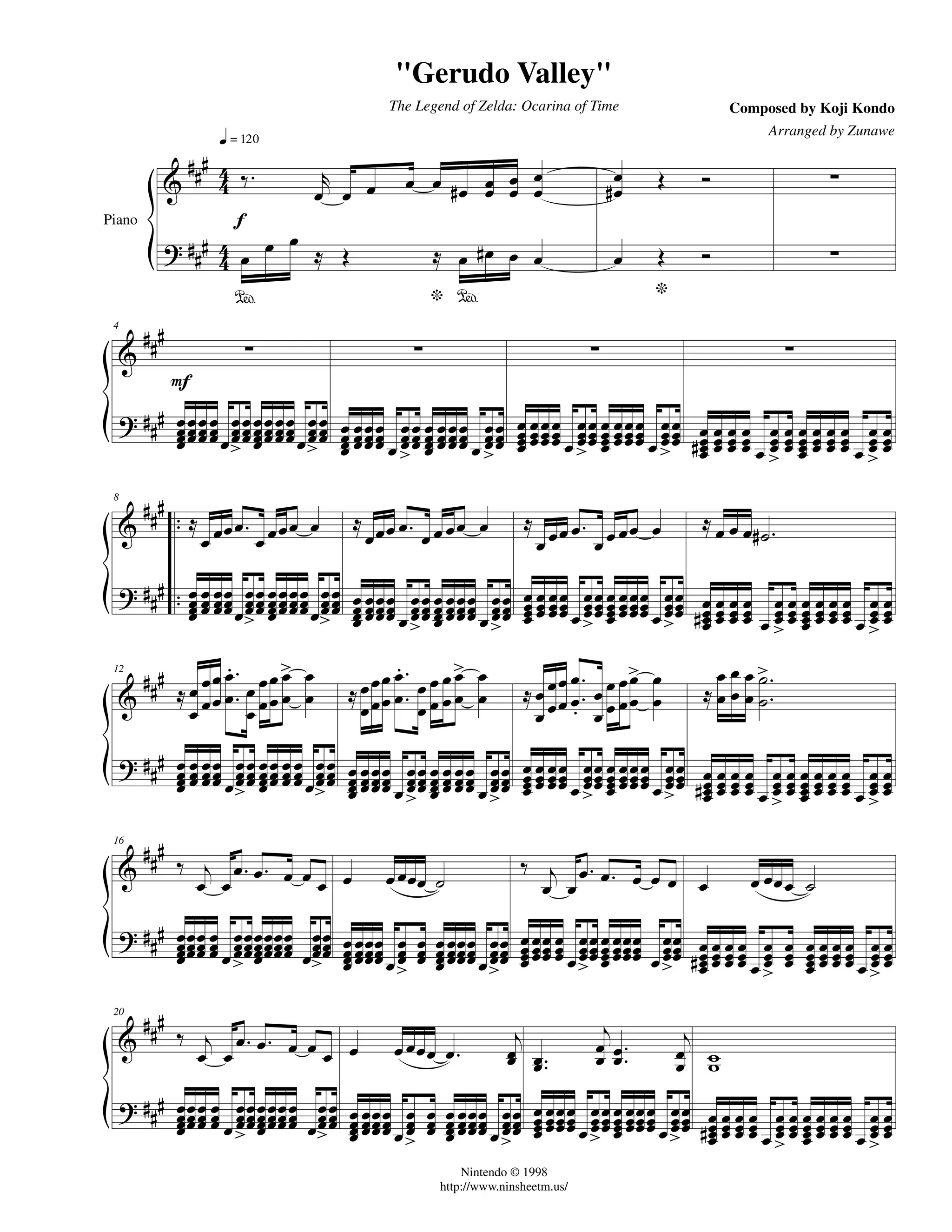 Gerudo valley for piano | PDF