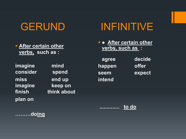 Gerund and infinitives, how to use them . | PPT