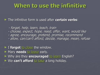 Gerunds and infinitives | PPT