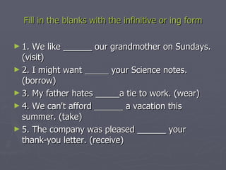 Gerunds and infinitives | PPT