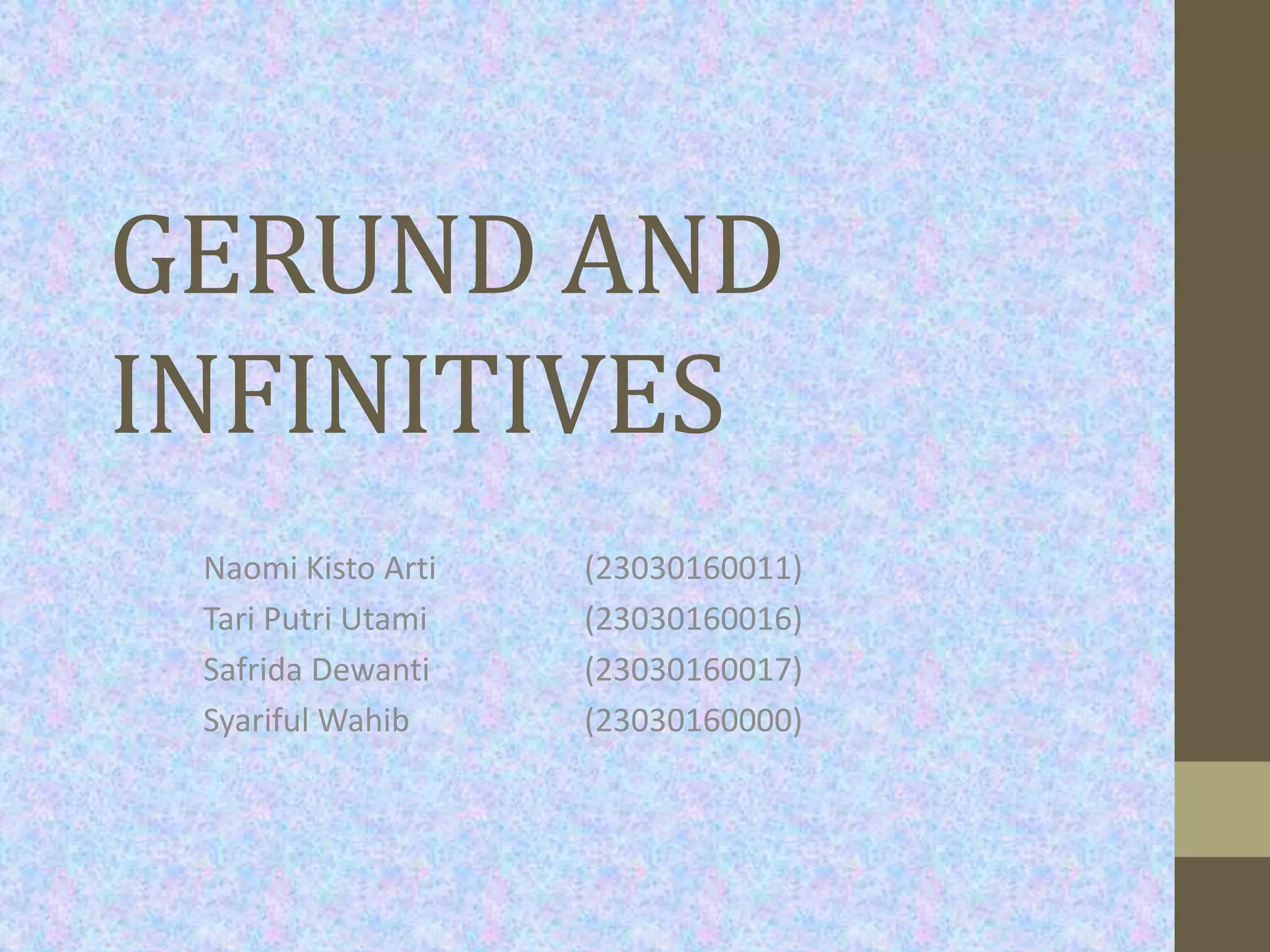 Gerund and Infinitives | PPT
