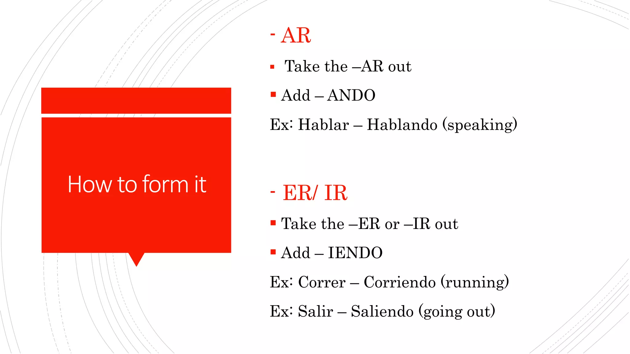 Gerund in Spanish | PPTX
