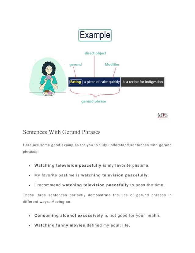 Gerund definition, examples, and gerund phrases | PDF