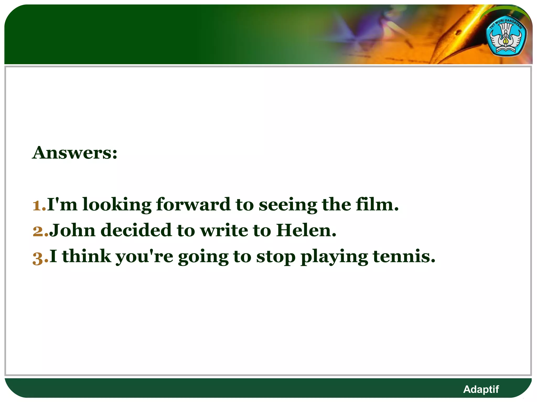 Gerund vs infinitive | PPT