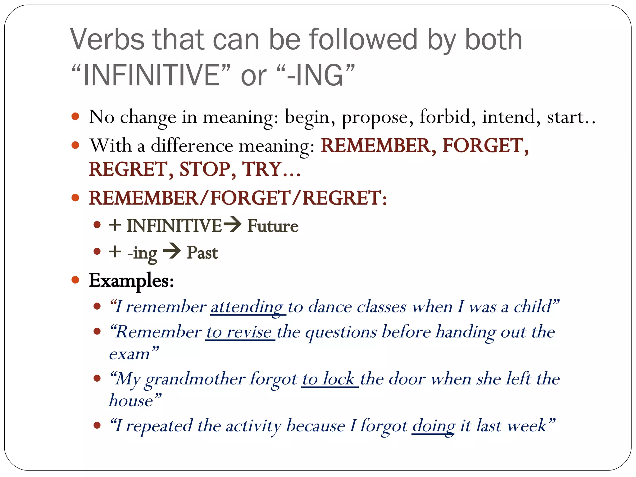 Gerund Or Infinitive | PPT