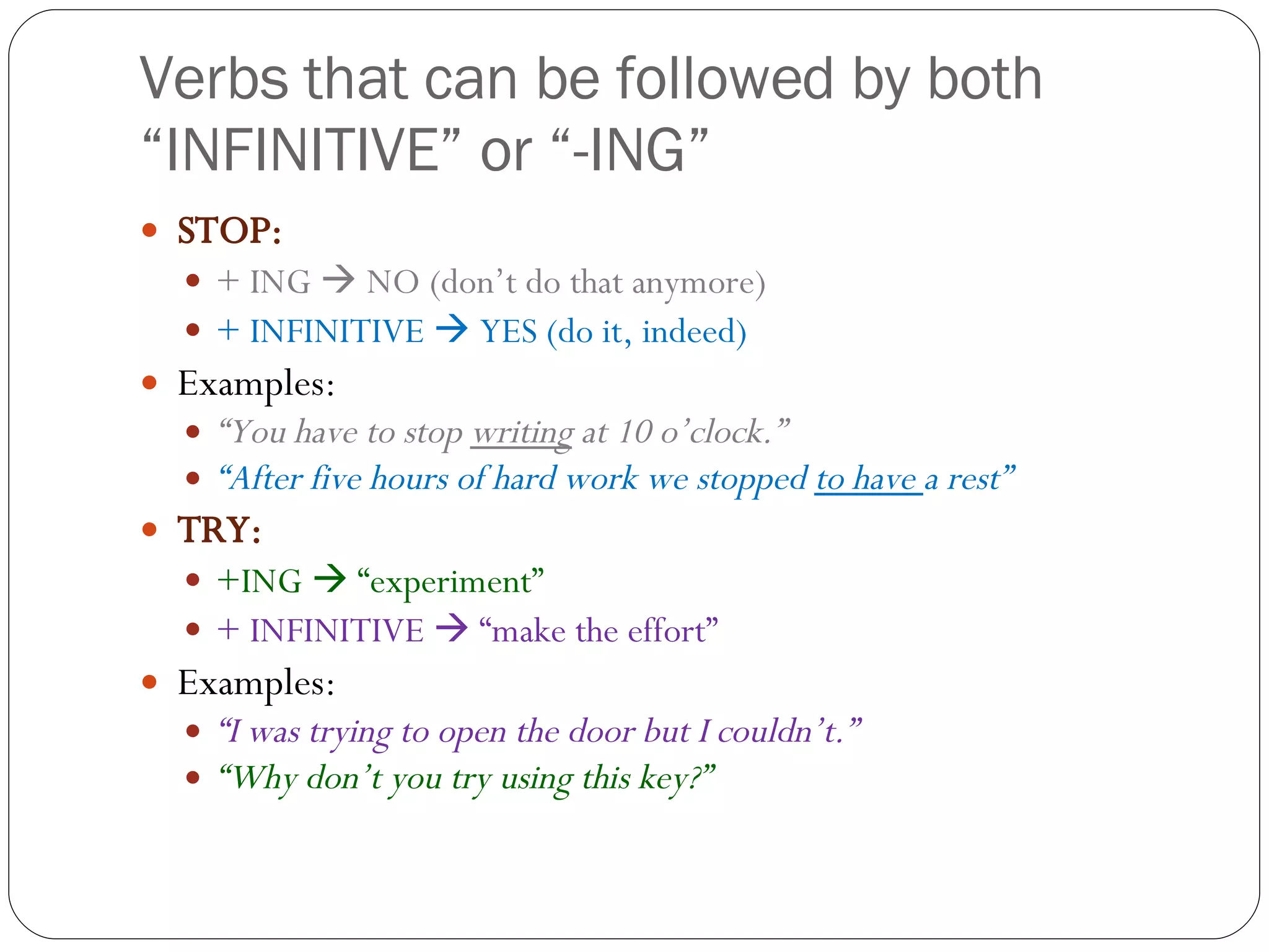 Gerund Or Infinitive | PPT