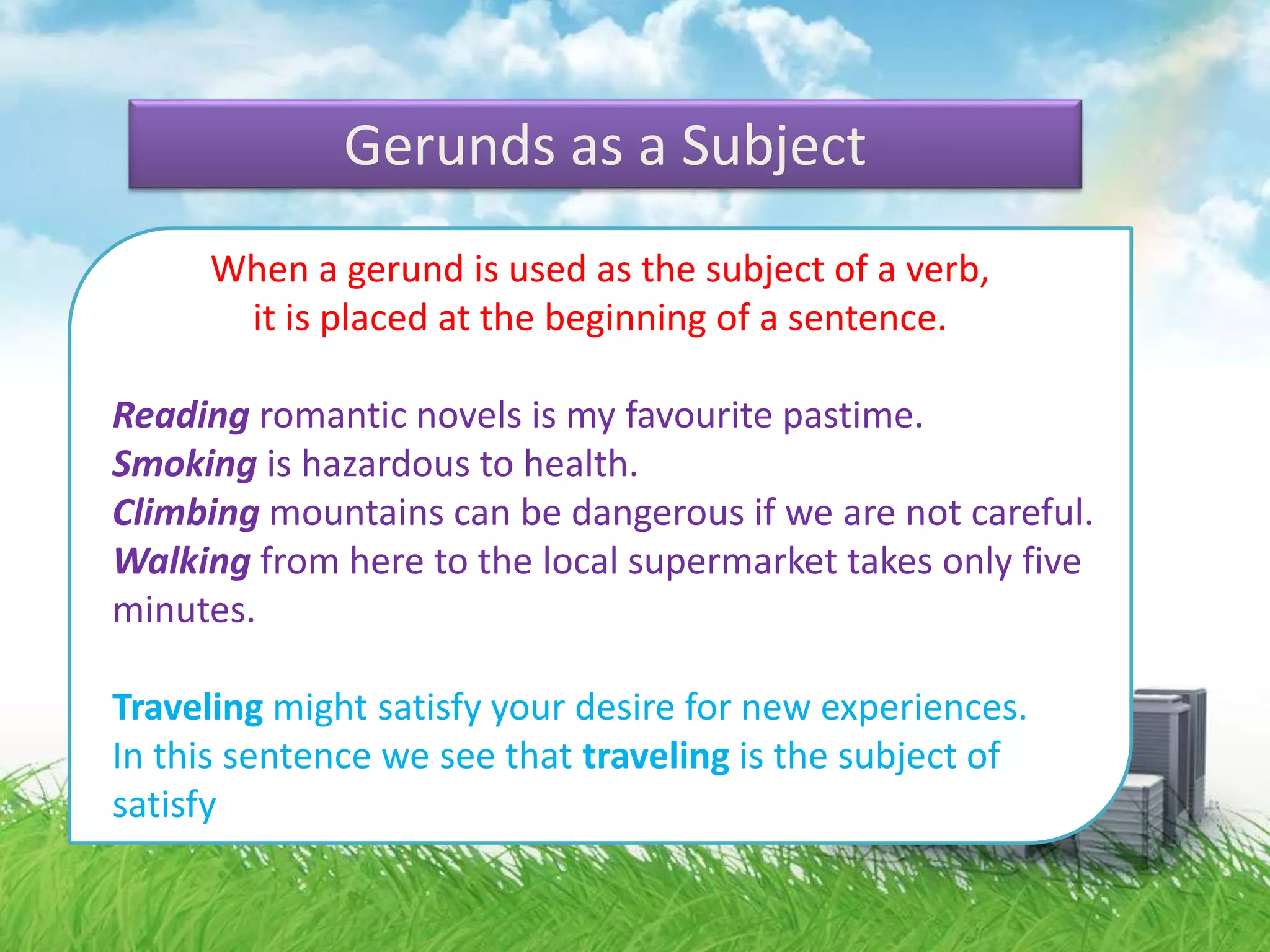 English : Gerunds | PPTX