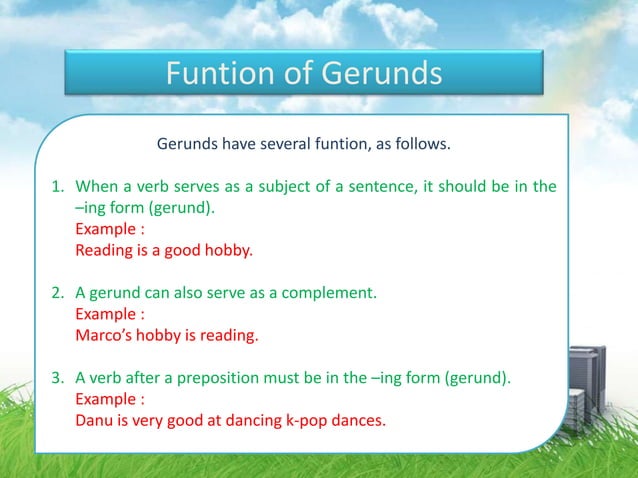 English : Gerunds | PPTX