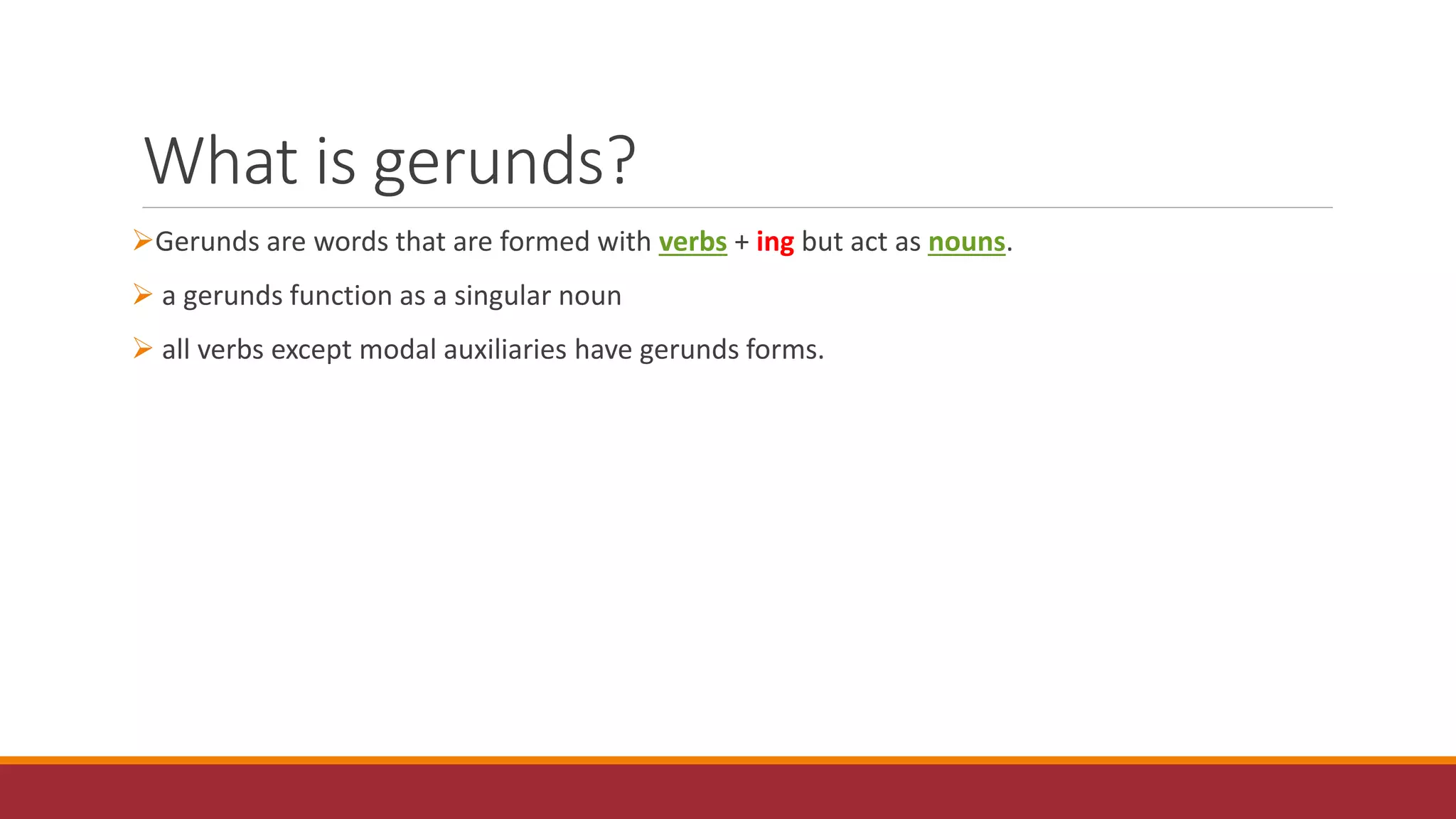 Gerunds: as subjects and objects | PPTX