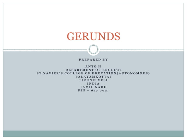 Gerunds | PPTX