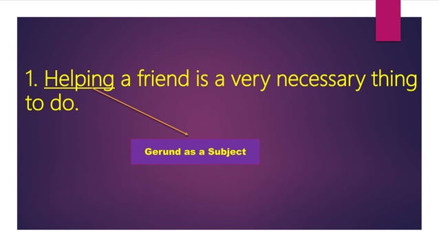 English 9 Gerunds as Subject, subject complement, and Direct Object | PPTX
