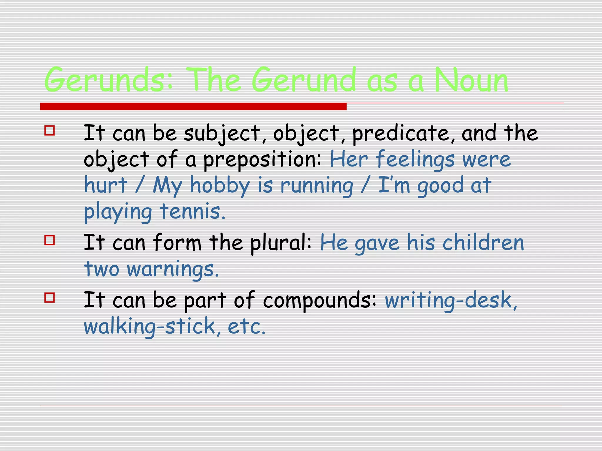 Gerunds and infinitives | PPT