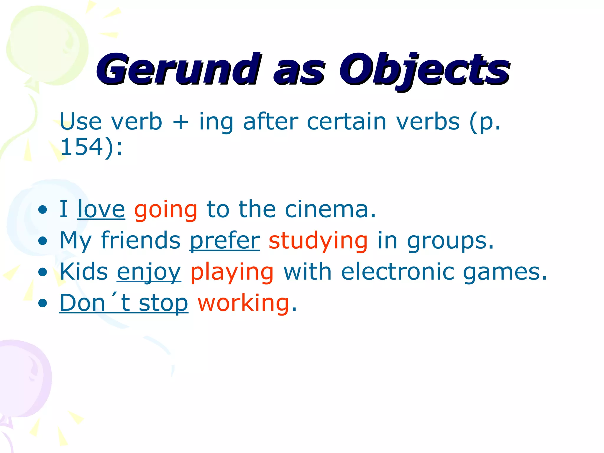 Gerunds infinitives | PPT