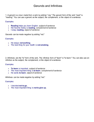 Gerunds introduction | DOCX