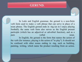 Gerunds and Infinitive | PPTX