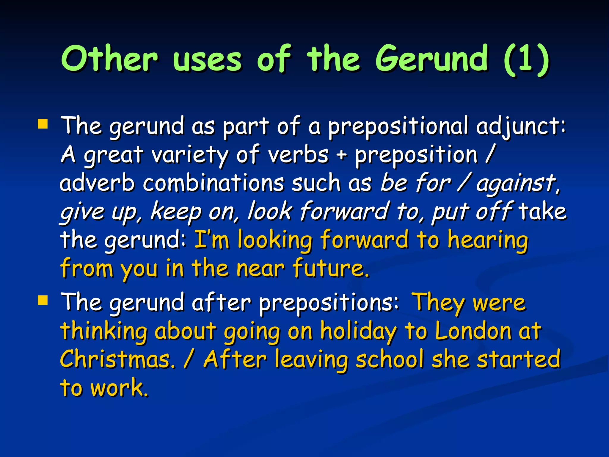 Gerunds And Infinitives | PPT