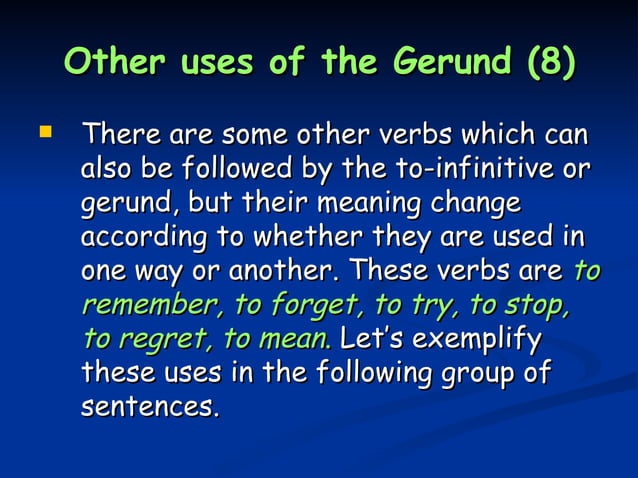 Gerunds And Infinitives | PPT