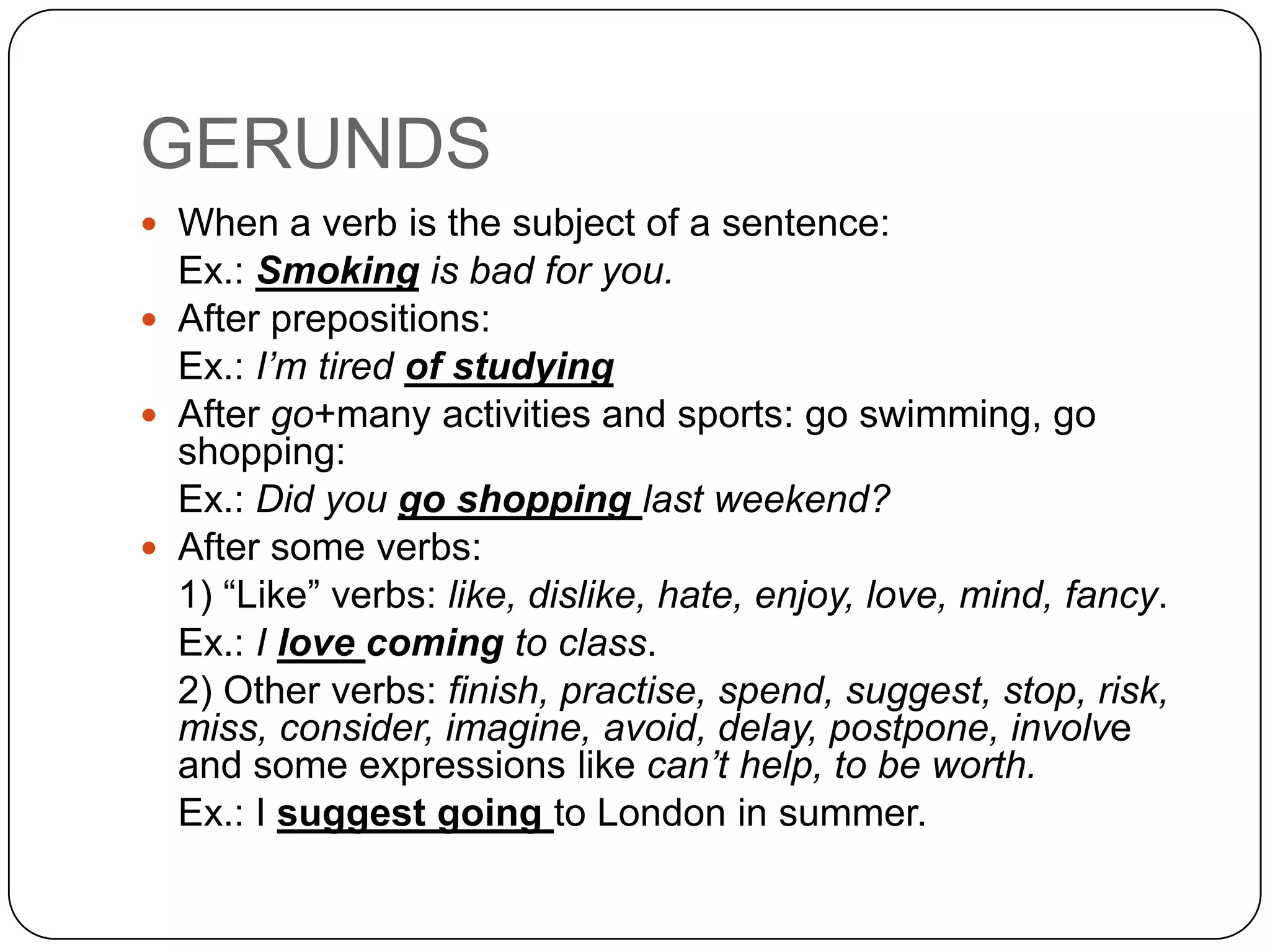 Gerunds and infinitives | PPTX