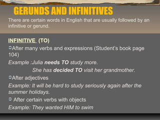 Gerunds and infinitives | PPT
