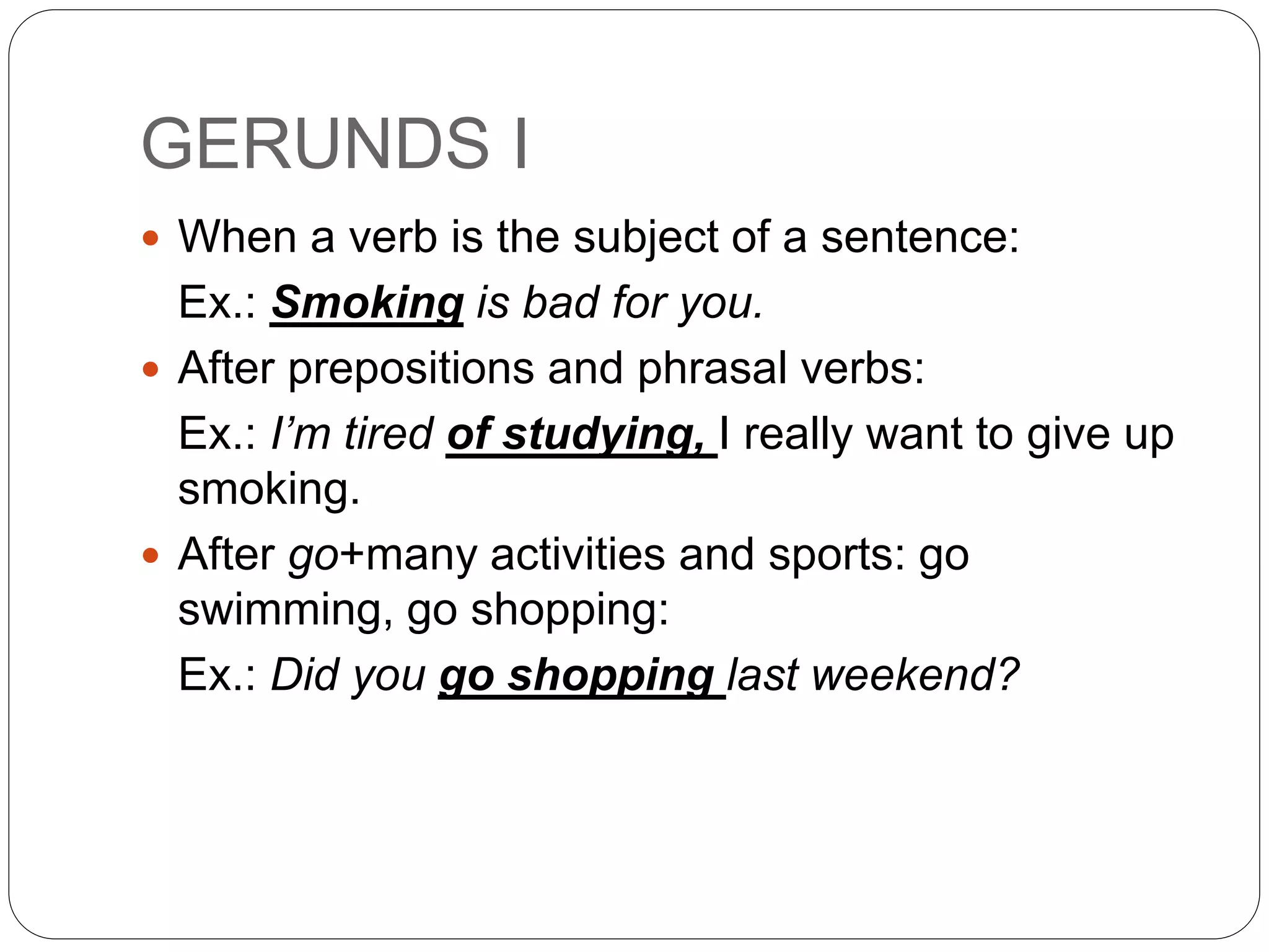 Gerunds and infinitives revised | PPT