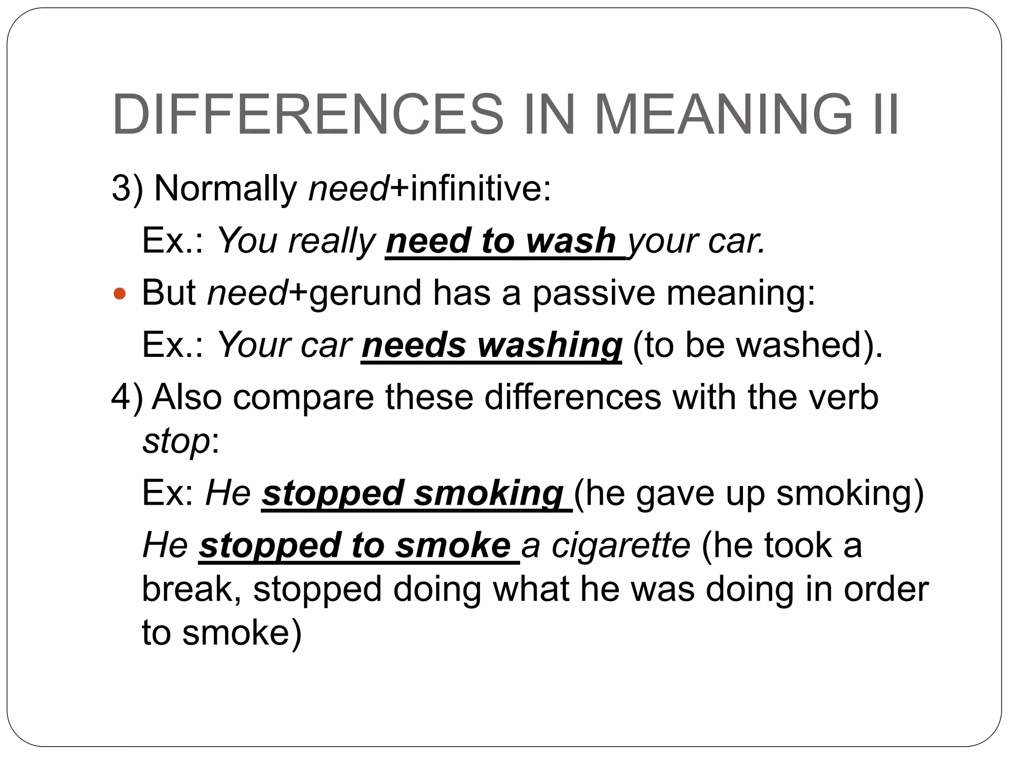 Gerunds and infinitives revised | PPTX
