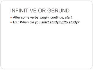 Gerunds and infinitives revised | PPTX
