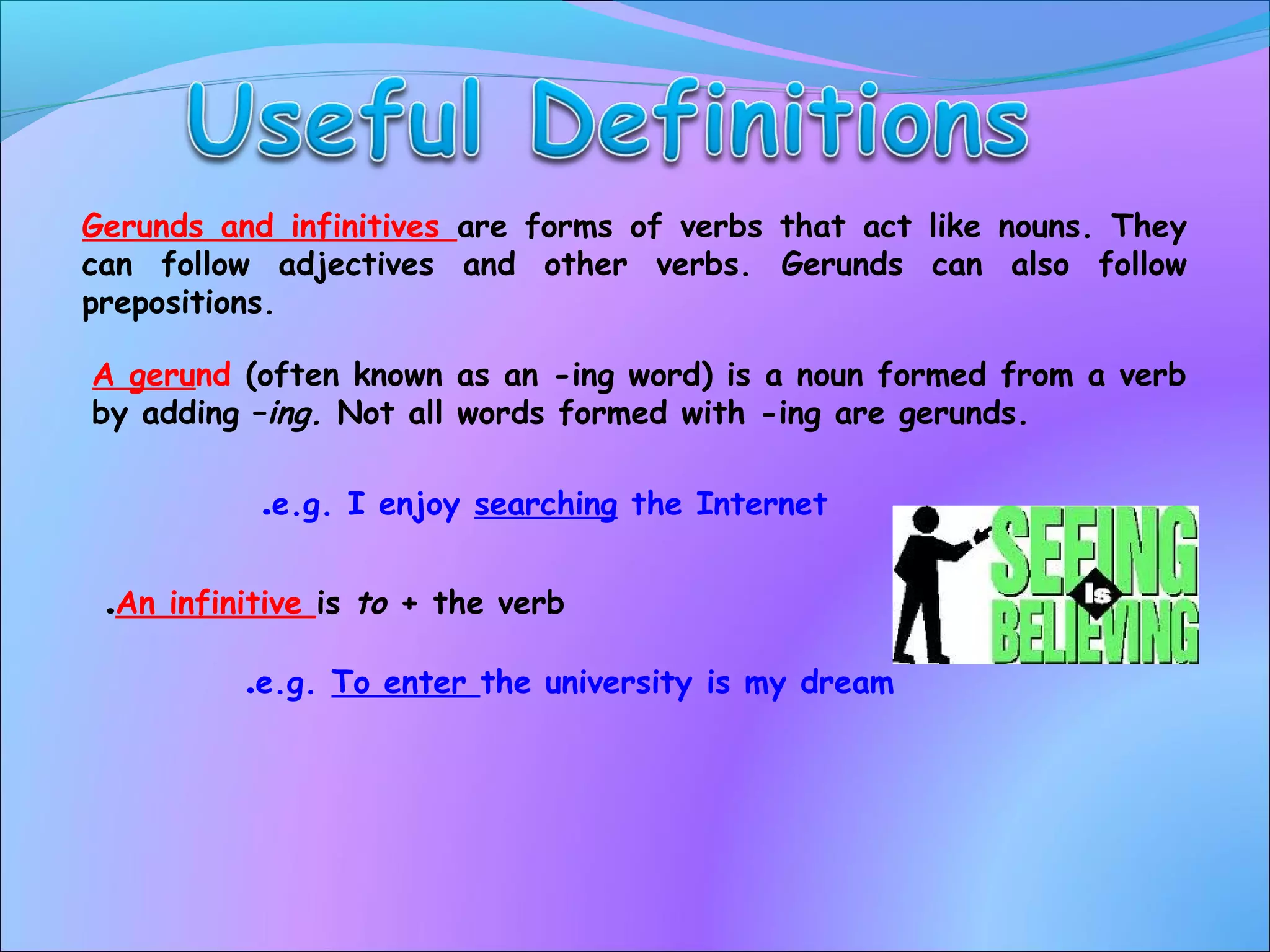 Gerunds and infinitives | PPT