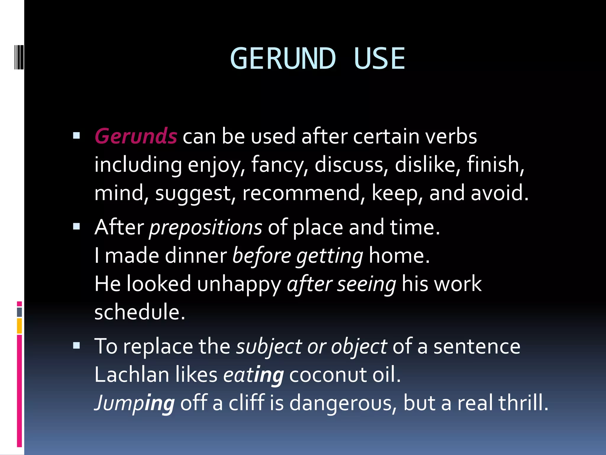 Gerunds and infinitive verbs auris | PPTX