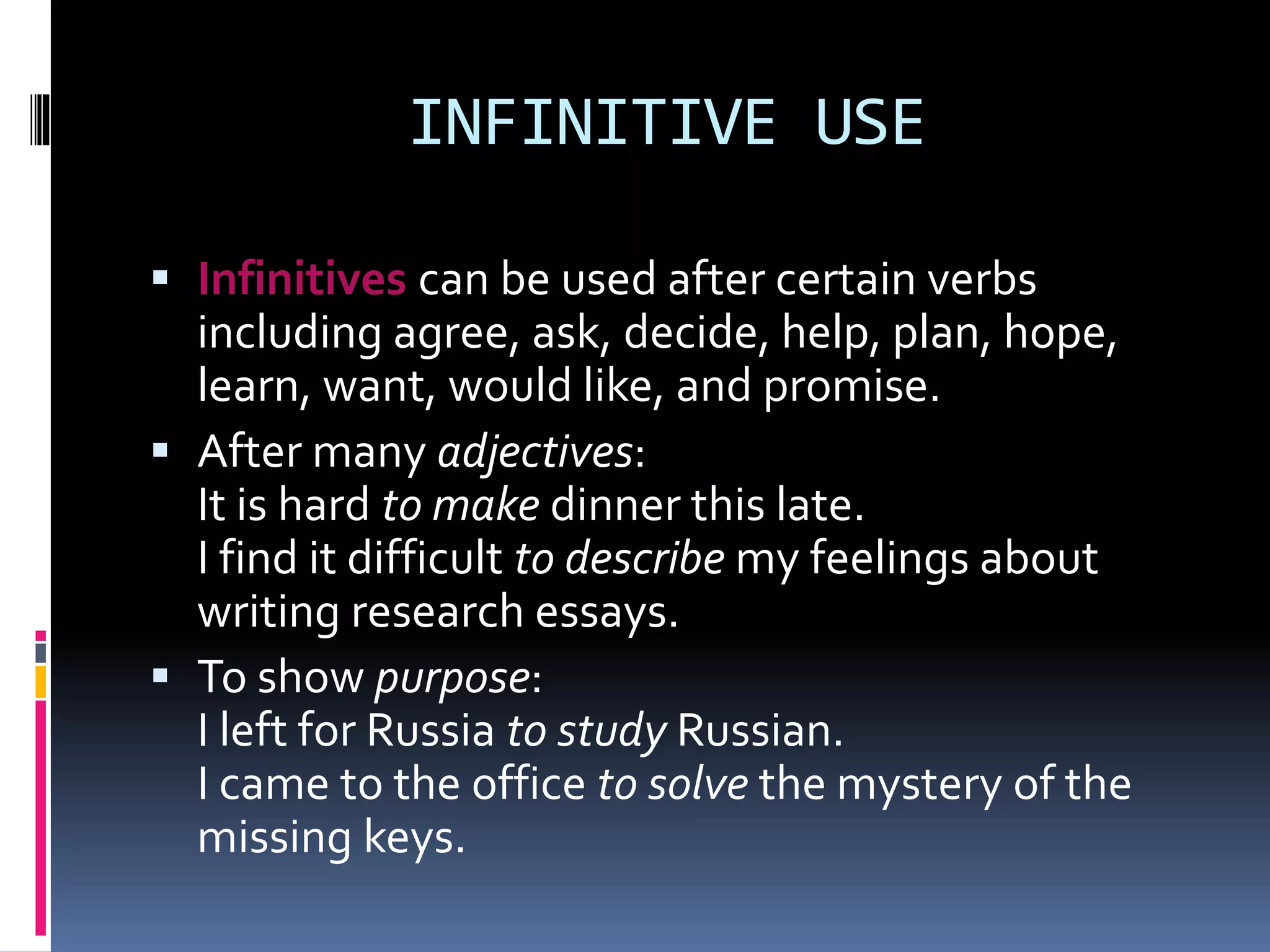 Gerunds and infinitive verbs auris | PPTX