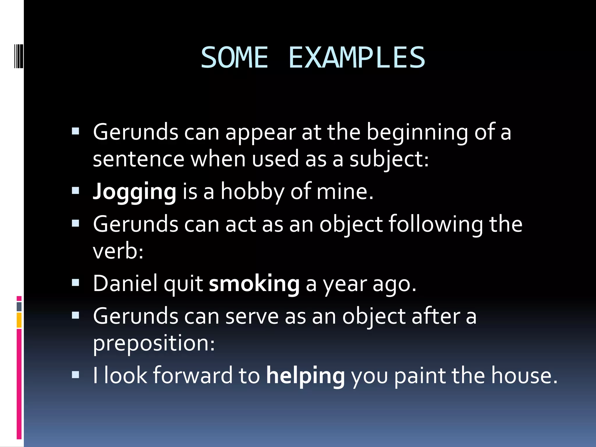 Gerunds and infinitive verbs auris | PPTX