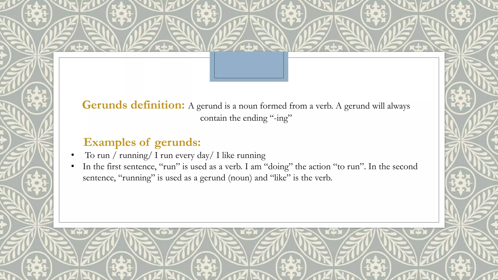 Gerunds as subjects and subject complements , gerunds as object | PPTX