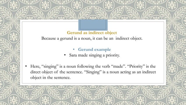 Gerunds as subjects and subject complements , gerunds as object | PPTX