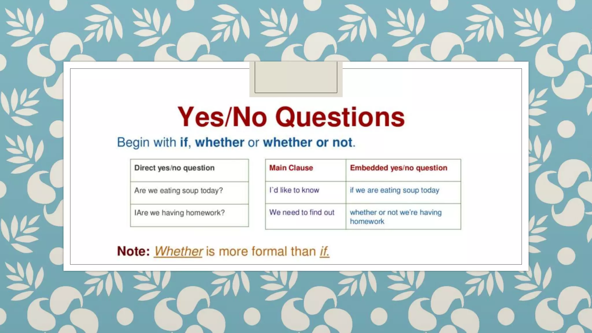 Embedded questions | PPTX