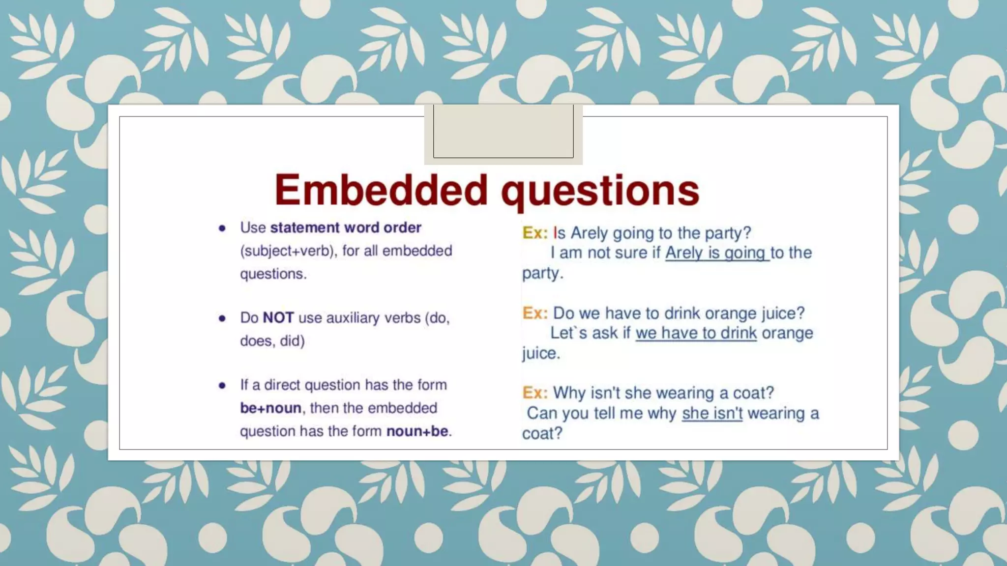Embedded questions | PPT