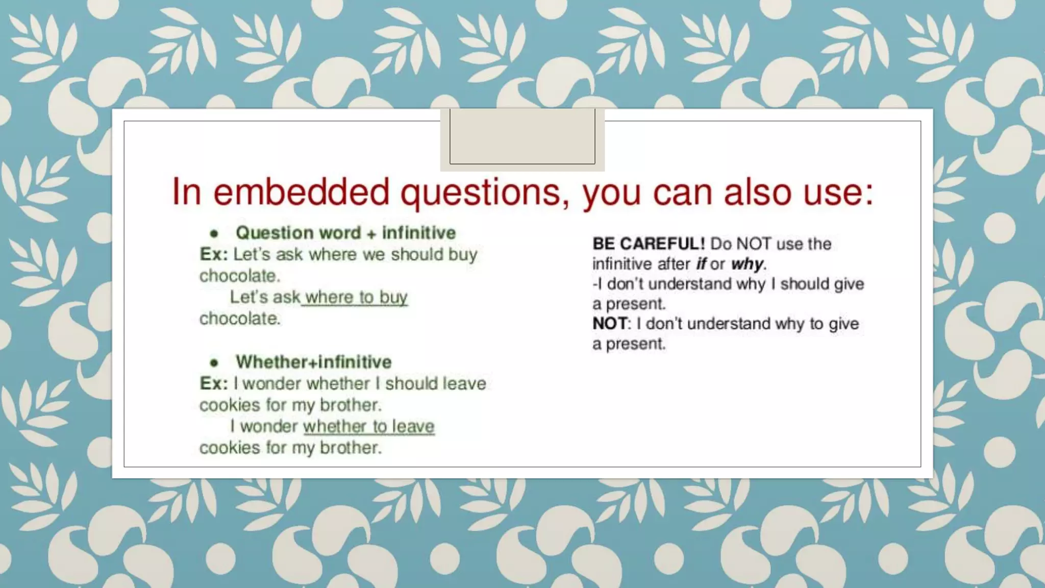 Embedded questions | PPTX