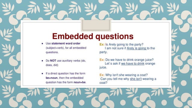 Embedded questions | PPT