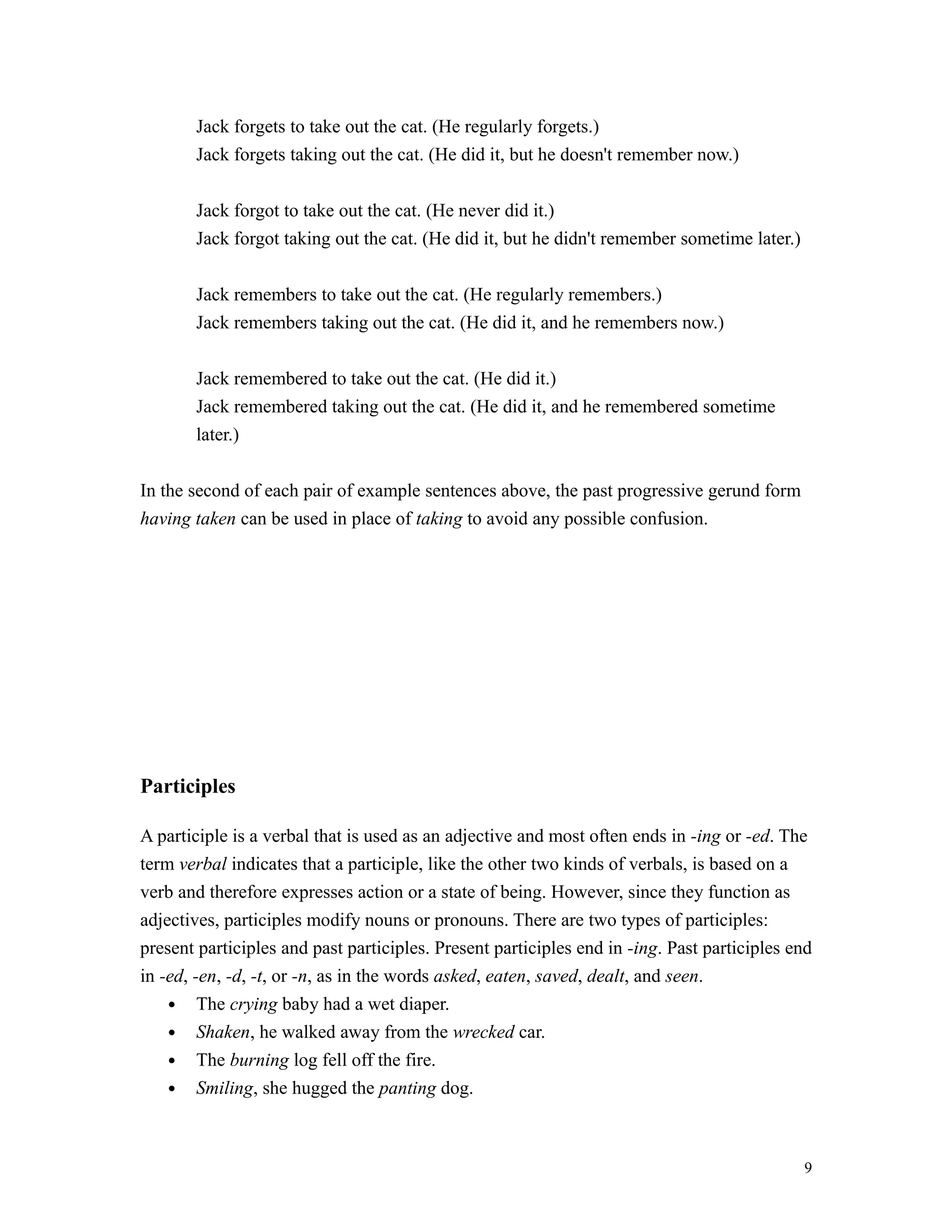Gerunds infinitives participles | DOC