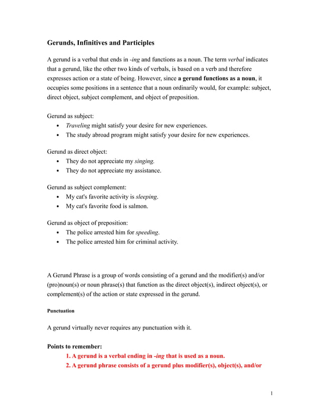 Gerunds infinitives participles | DOC