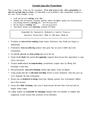 Gerunds used as subjects | PDF